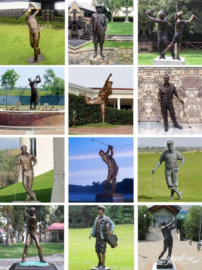 Estátua de golfe de bronze de primeira qualidade, design personalizado ...