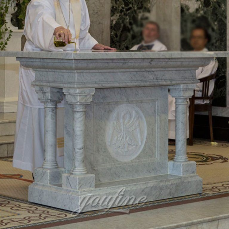 Simple Natural White Marble Altar for Church - YouFine