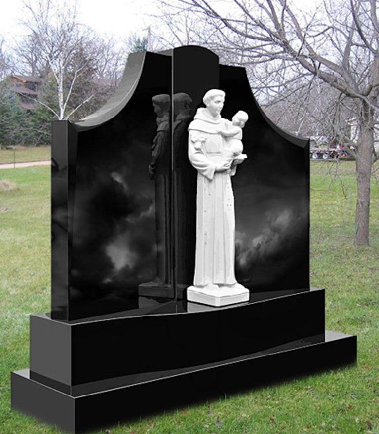 Upright Catholic Virgin Mary Statues Headstone Design MOKK-60