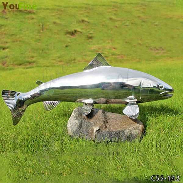 Outdoor Stainless Steel Metal Fish Sculpture for Sale