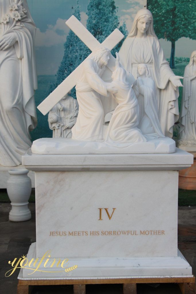 Estación 4 Jesús se encuentra con su madre Estatua para exterior