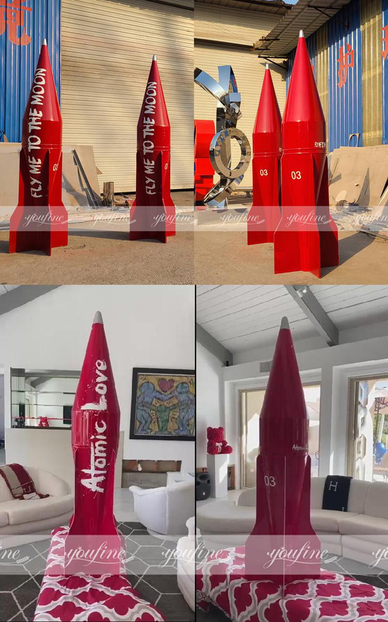 Polished Modern Stainless Steel Rocket Sculpture CSS-930