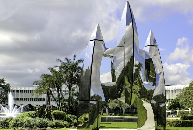 Polished Modern Stainless Steel Rocket Sculpture CSS-930