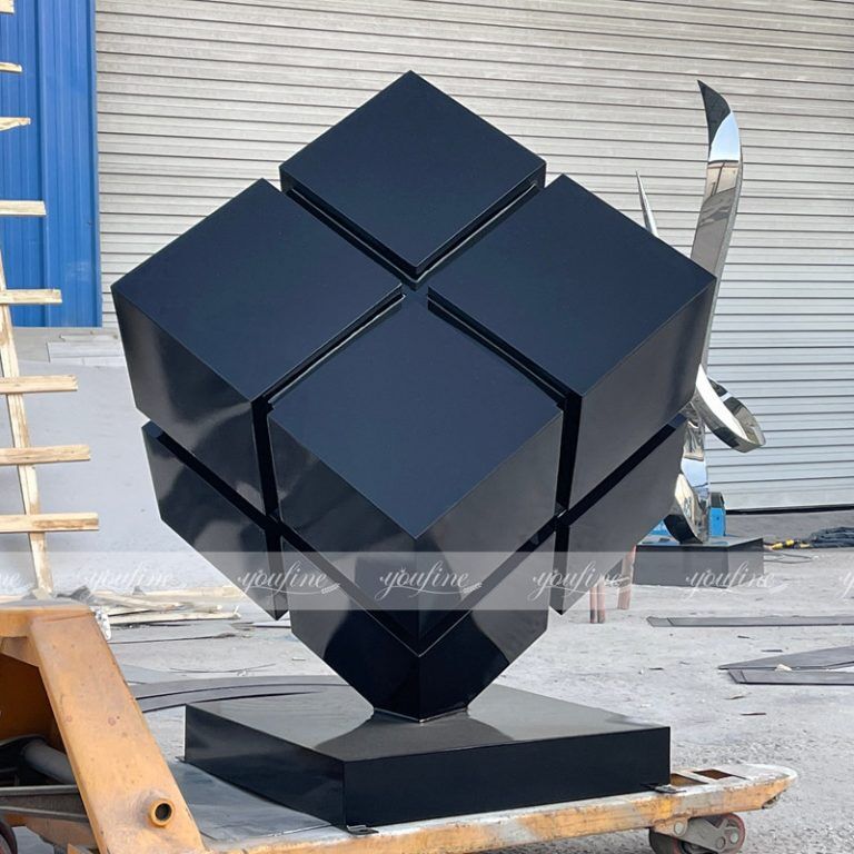 Outdoor Large Metal Rubik's Cube Sculpture