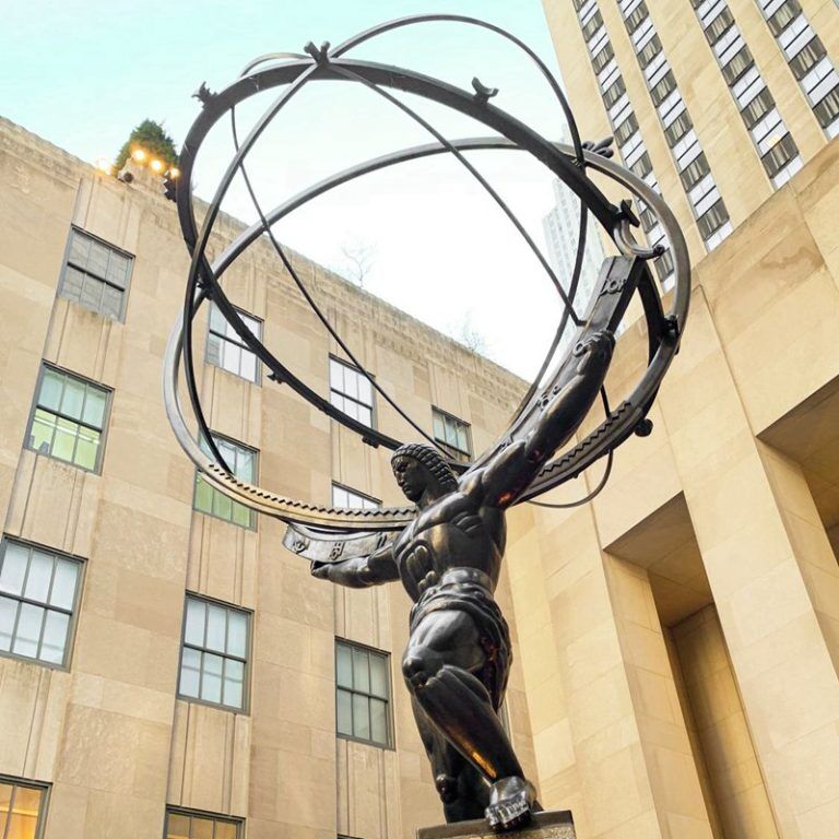 Rockefeller Center Bronze Atlas Statue Holding the World New York Art ...