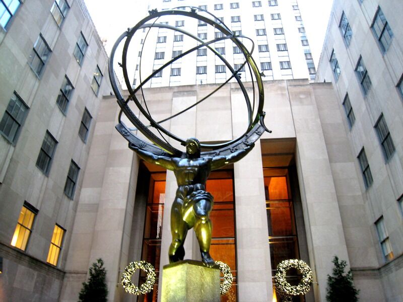 Rockefeller Center Bronze Atlas Statue Holding the World New York Art ...