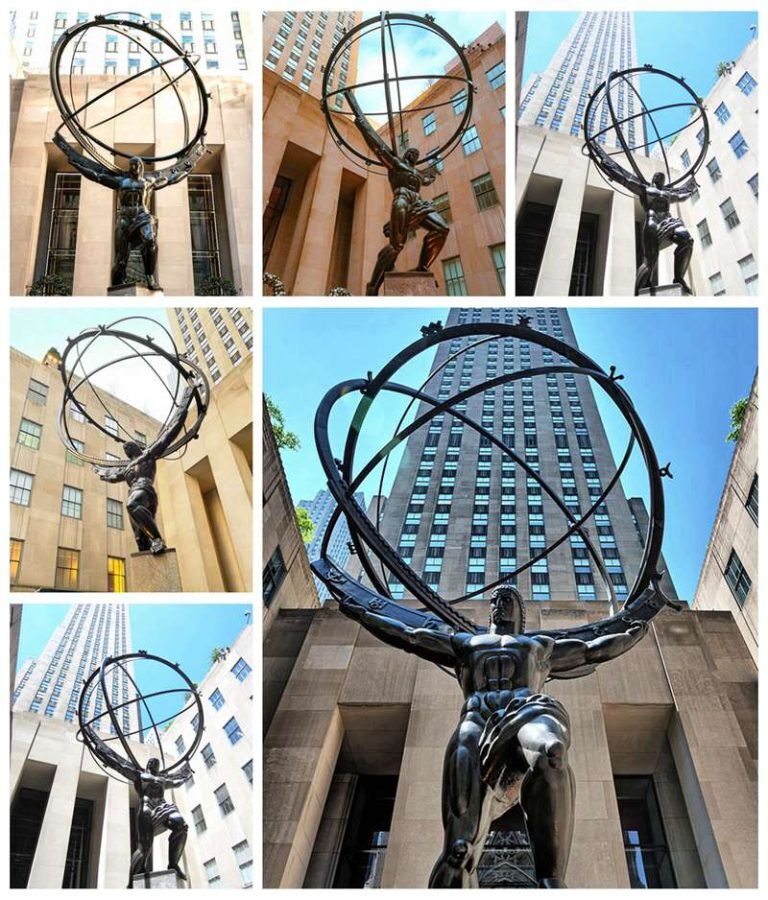 Rockefeller Center Bronze Atlas Statue Holding the World New York Art ...