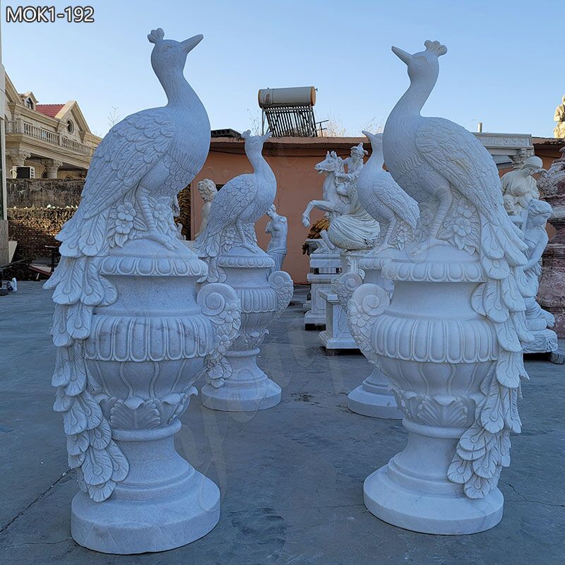 Fantastic Colorful Marble Phoenix Bird Statue in Stock