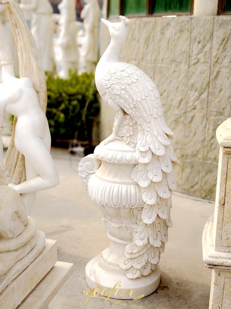 Fantastic Colorful Marble Phoenix Bird Statue in Stock