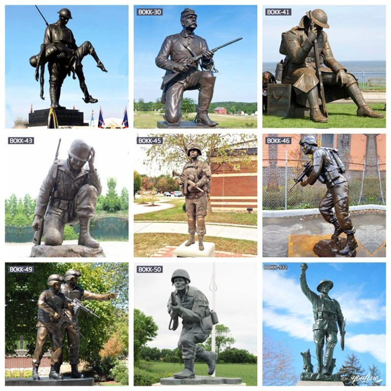 Large Bronze War Memorial Outdoor Military Statues for Sale BOKK-912