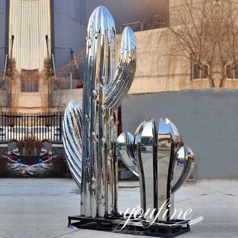 Corten Steel Large Cactus Sculpture for Garden Decor
