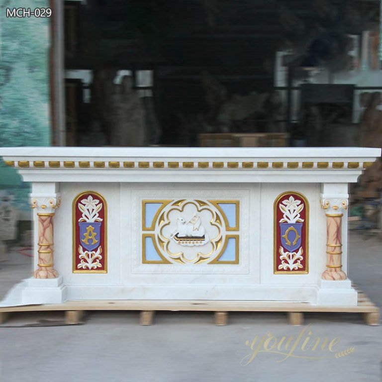 Simple Natural White Marble Altar for Church - YouFine