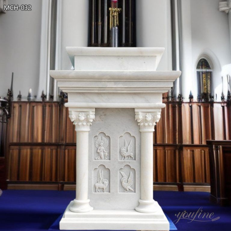 Four Living Ones Marble Pulpit for Church - YouFine