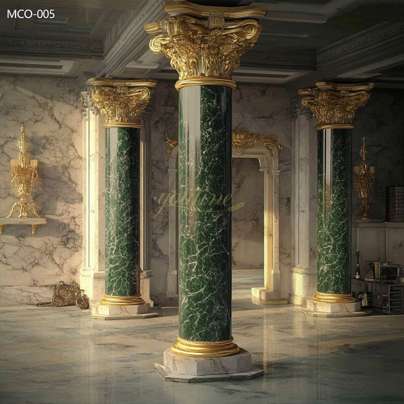 Luxurious Corinthian Green Marble Columns