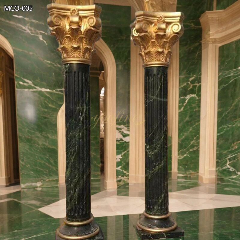 Luxurious Corinthian Green Marble Columns