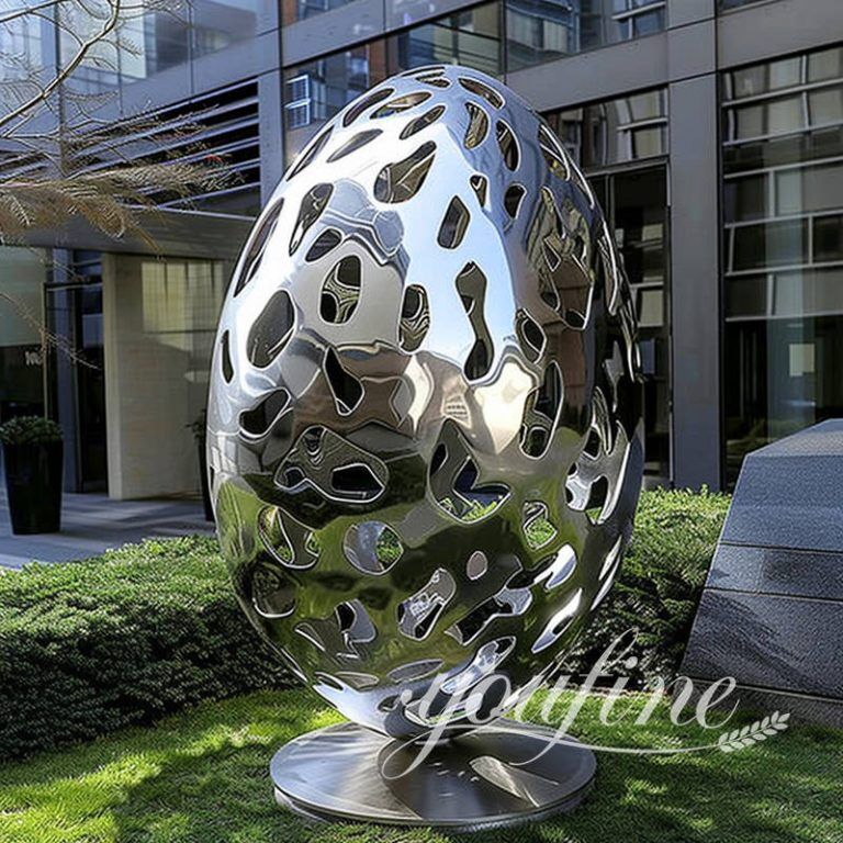 Stainless Steel Hollowed Giant Egg Sculpture -YouFine