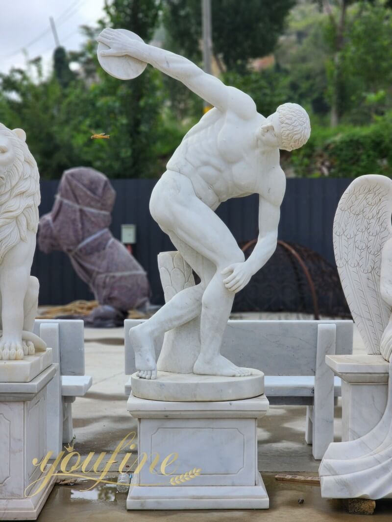 Classic Marble Discus Thrower Greek Sculpture for Sale