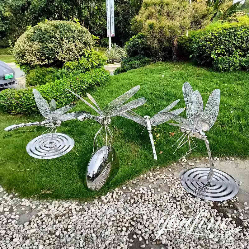 Large Metal Dragonfly Garden Sculpture