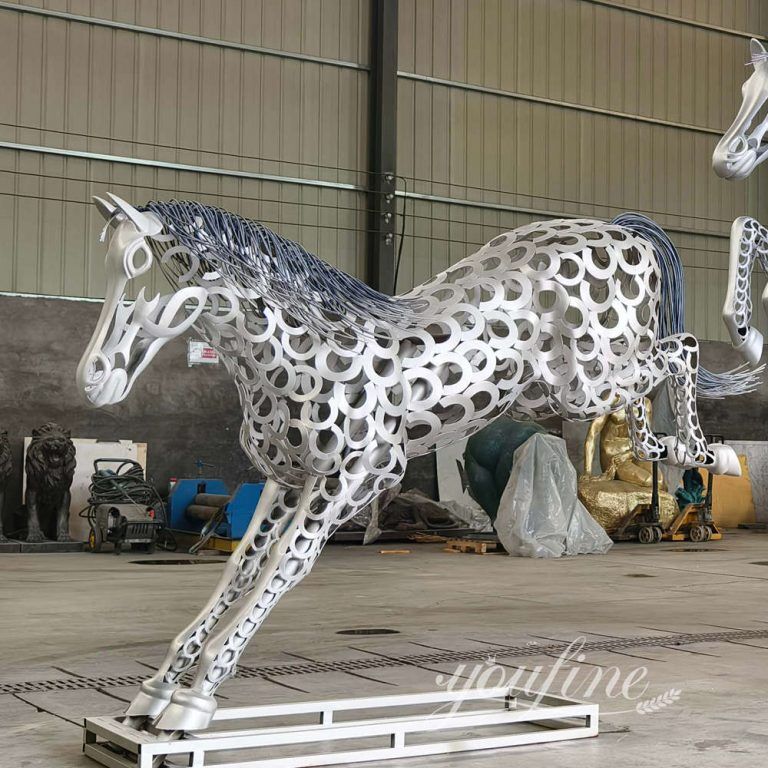 Modern Large Metal Rabbit Sculpture Square Decor for Sale CSS-390