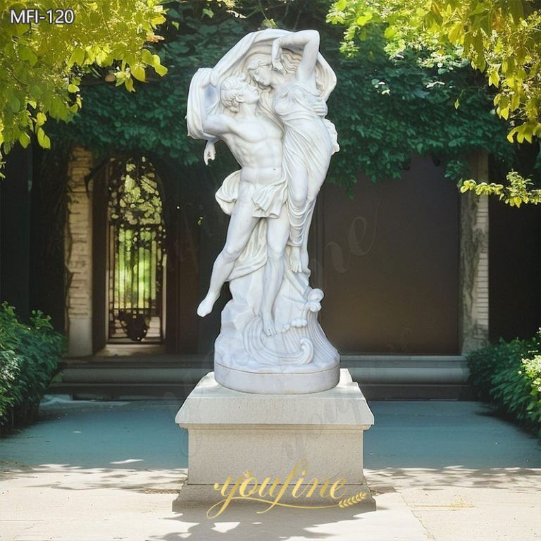 Life Size Marble Romantic Couple Sculpture
