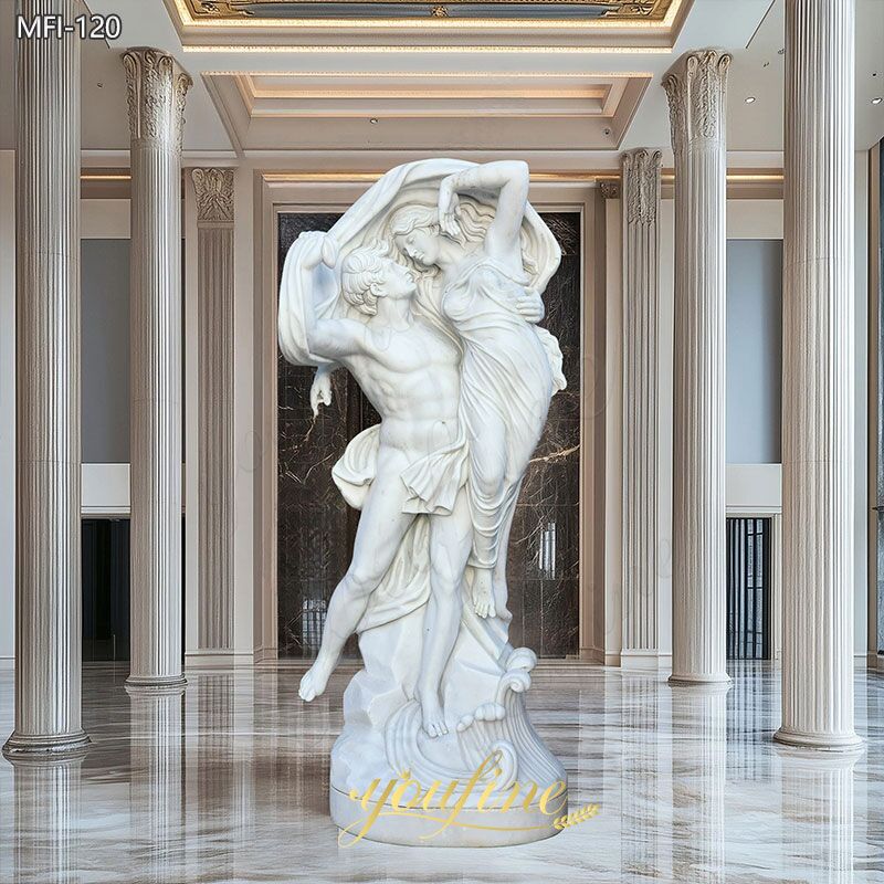 Life Size Marble Romantic Couple Sculpture